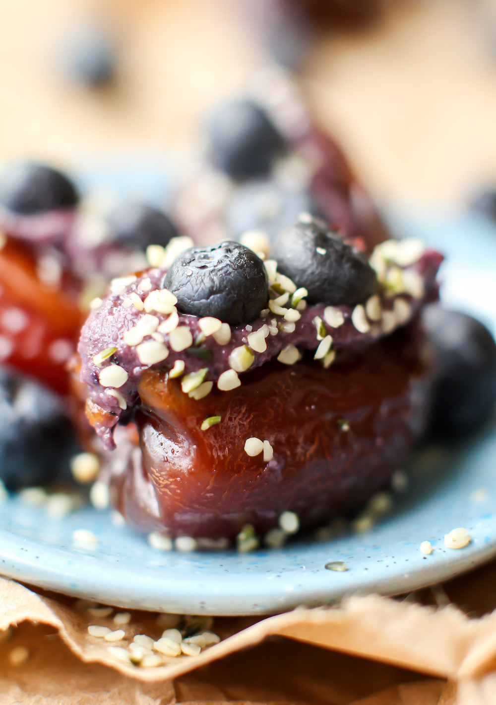 Blueberry Vanilla Stuffed Dates - Feasting on Fruit
