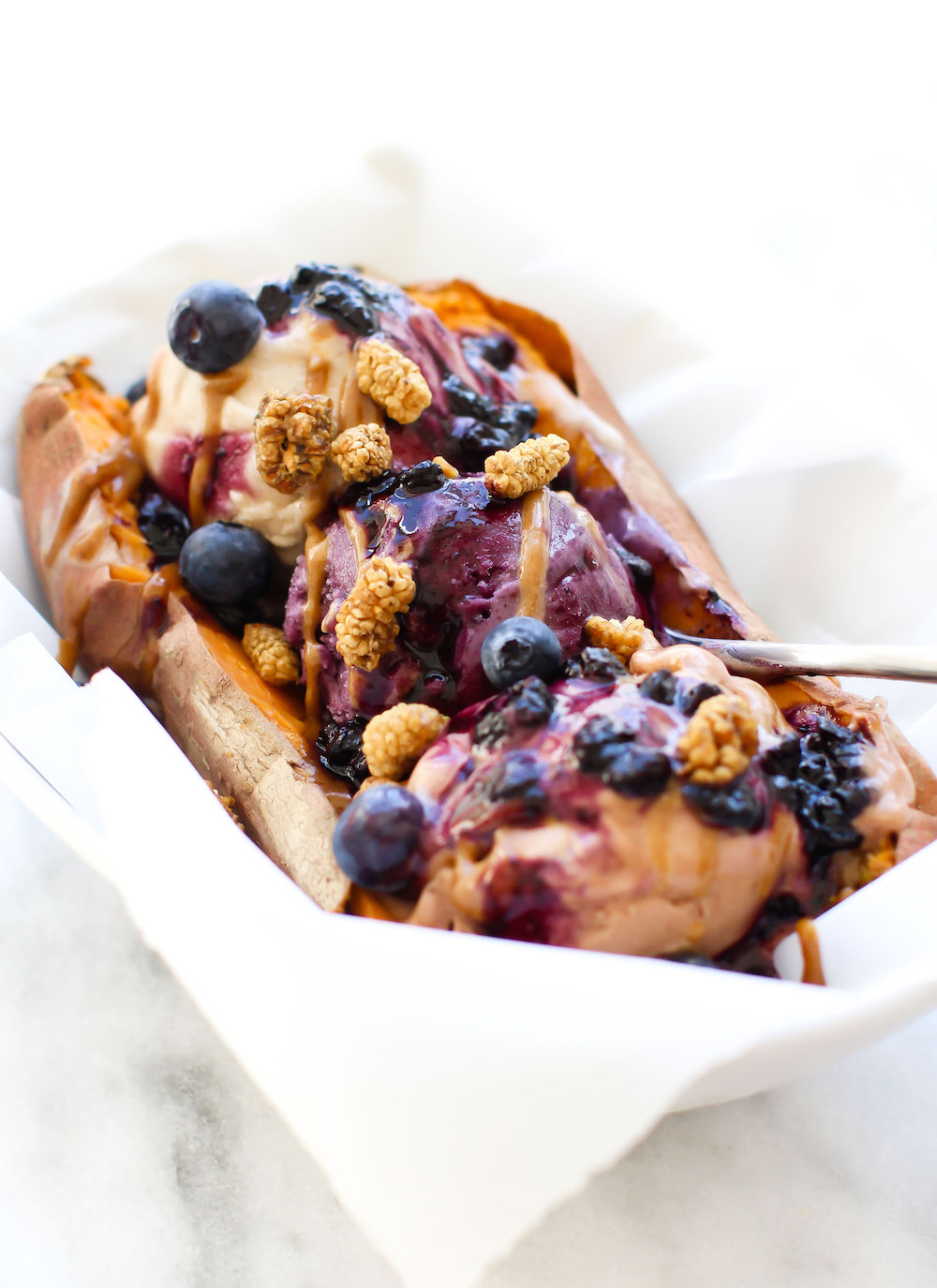 Sweet Potato Nice Cream Split | Vegan and Healthy