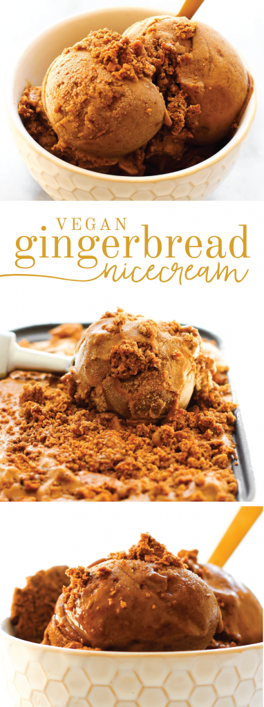 Gingerbread Nice Cream {With Vegan & GF Cookie Crumbles!}
