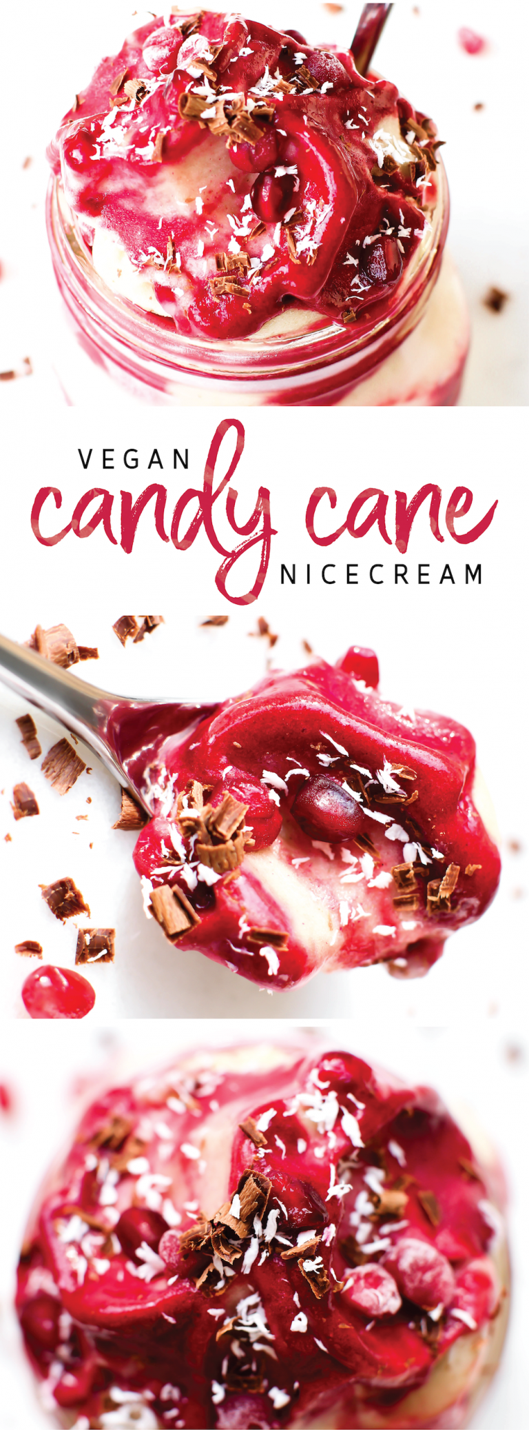 Candy Cane Nice Cream - Feasting on Fruit