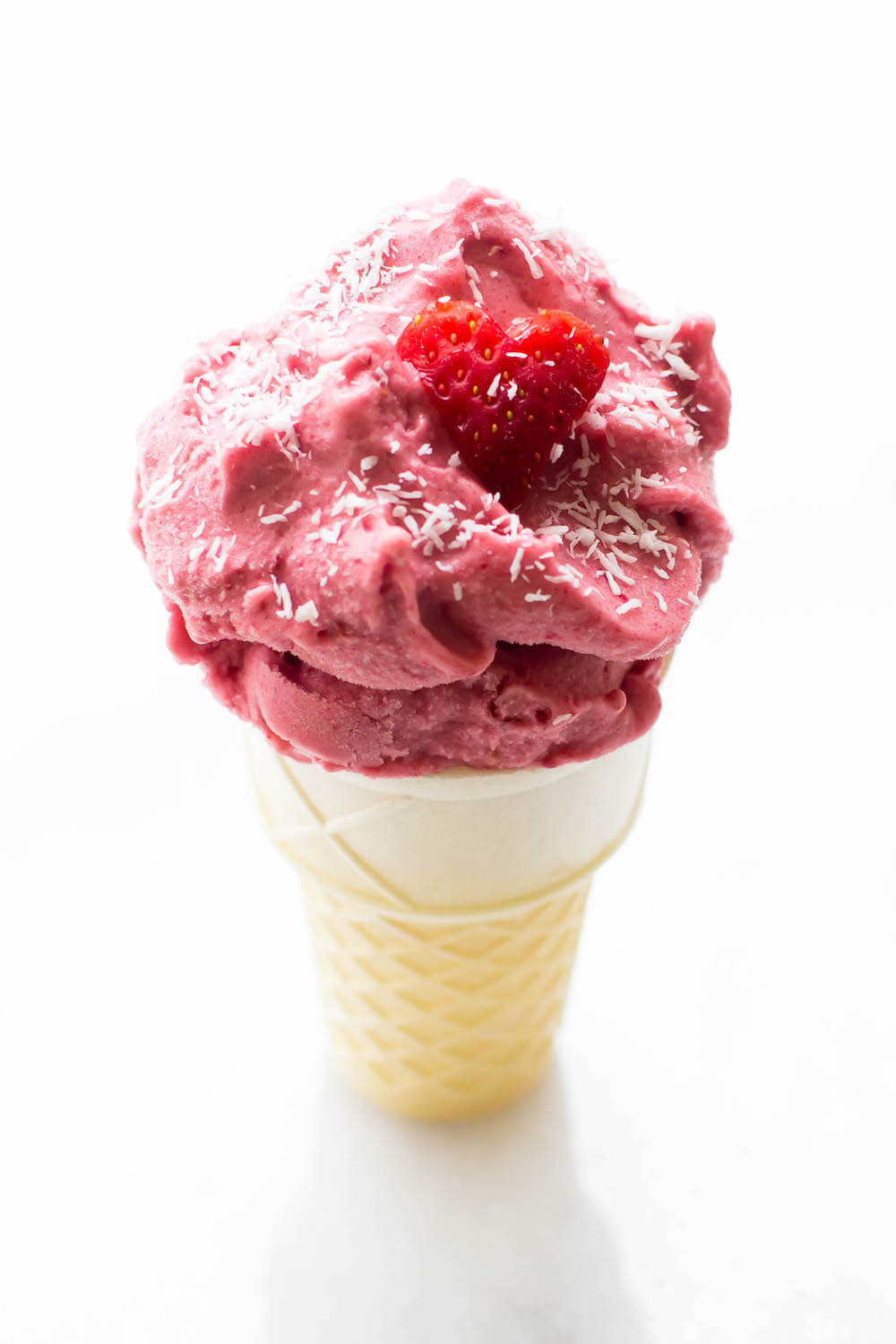 Vegan Raspberry Coconut Blender Ice Cream - Feasting on Fruit