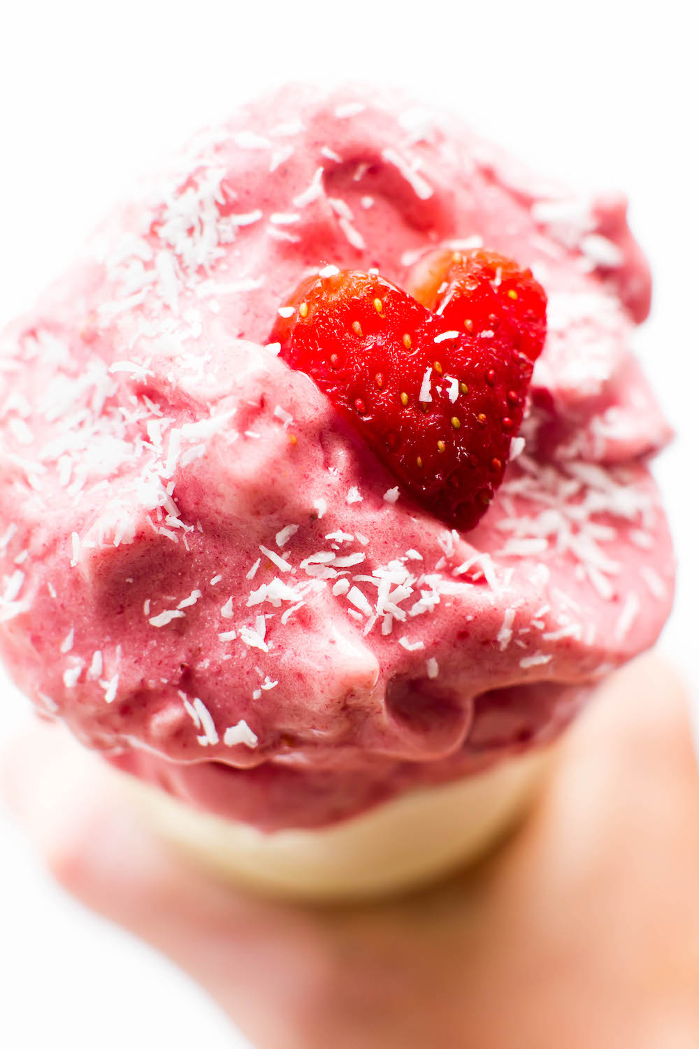 Vegan Raspberry Coconut Blender Ice Cream - Feasting on Fruit