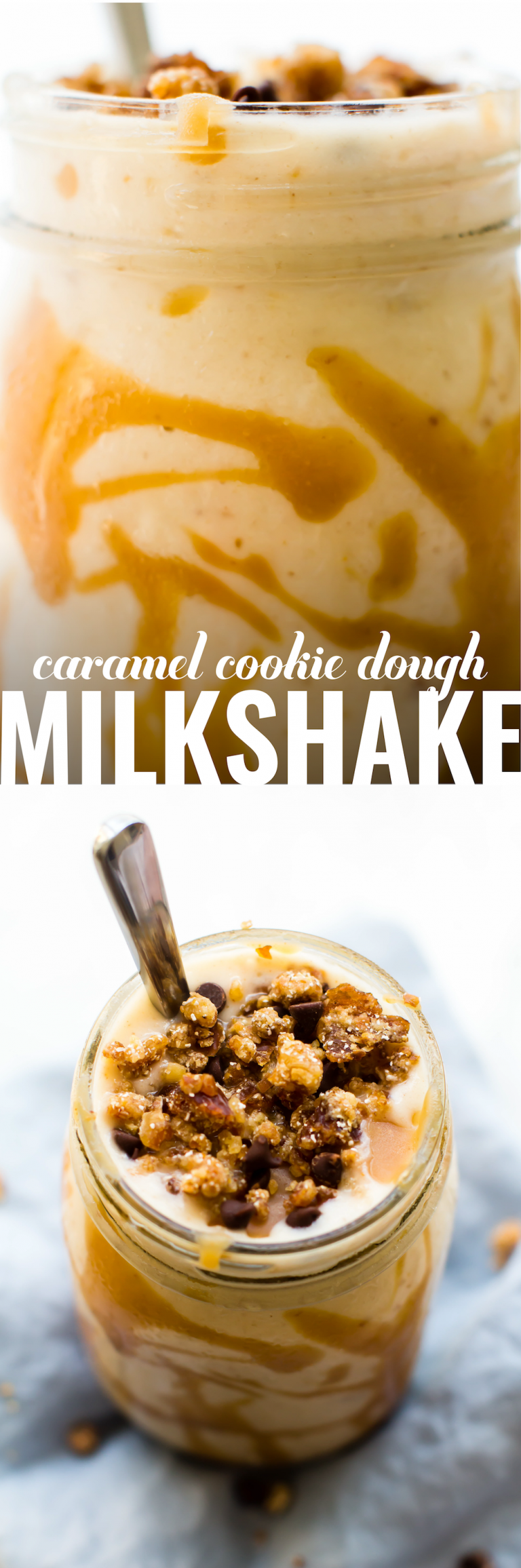 Caramel Cookie Dough Milkshake {Vegan, Sugar-Free, Banana-Free}