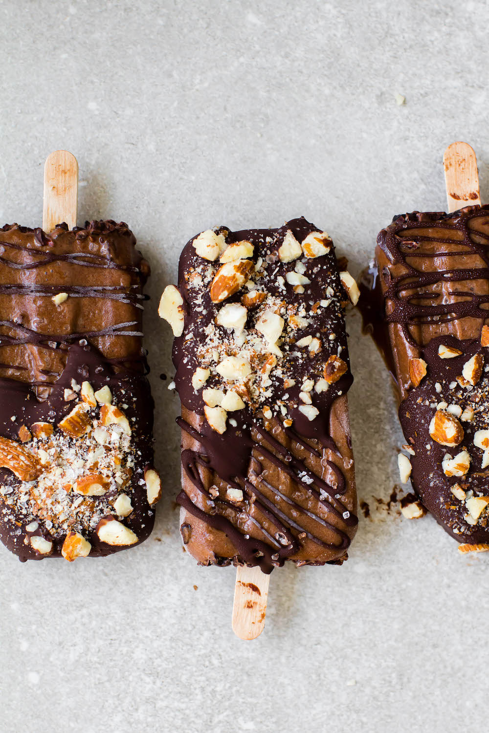 Chocolate Almond Sea Salt Ice Cream Pops | Feasting on Fruit