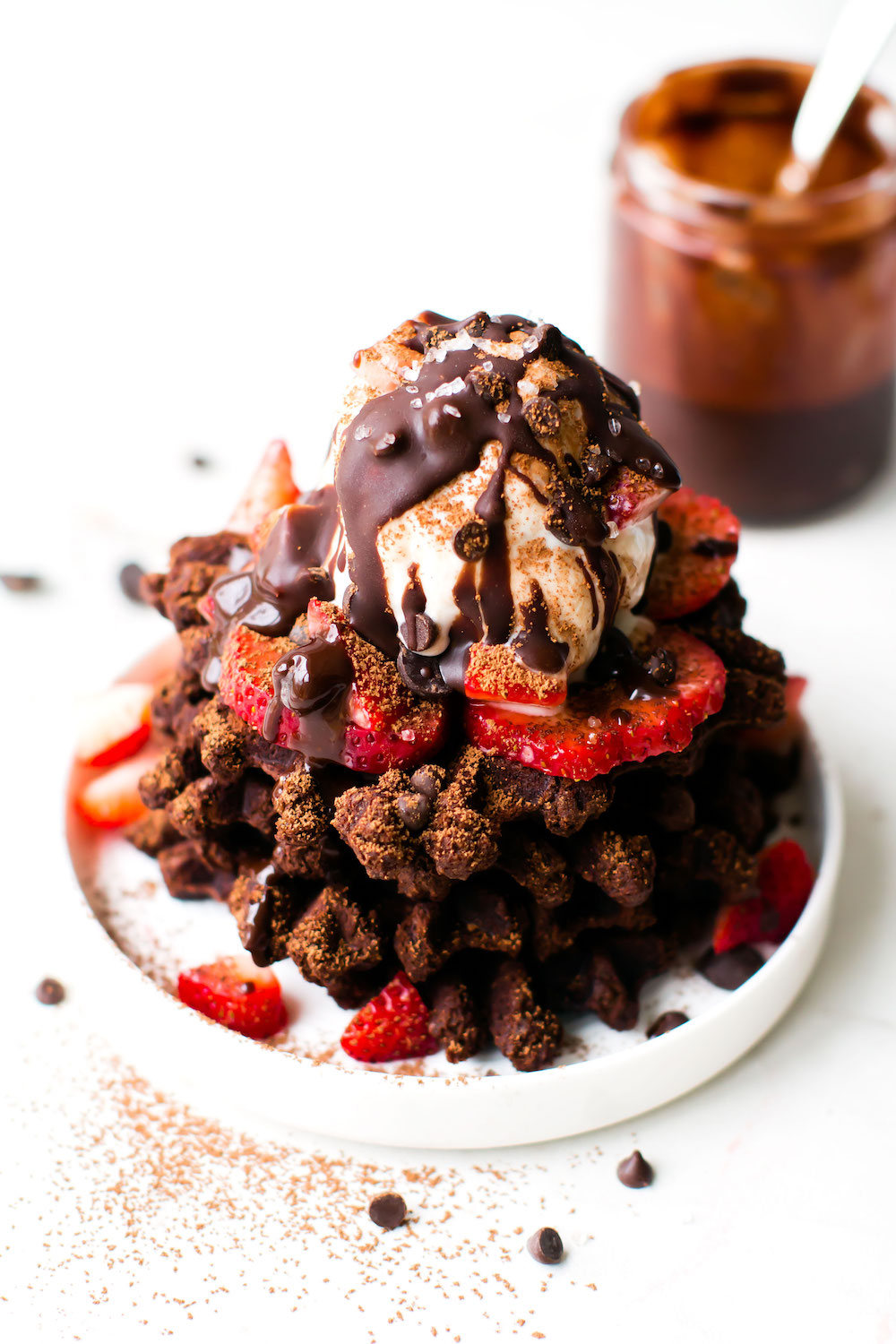 Brownie Waffle Sundae {vegan & grain-free} - Feasting on Fruit