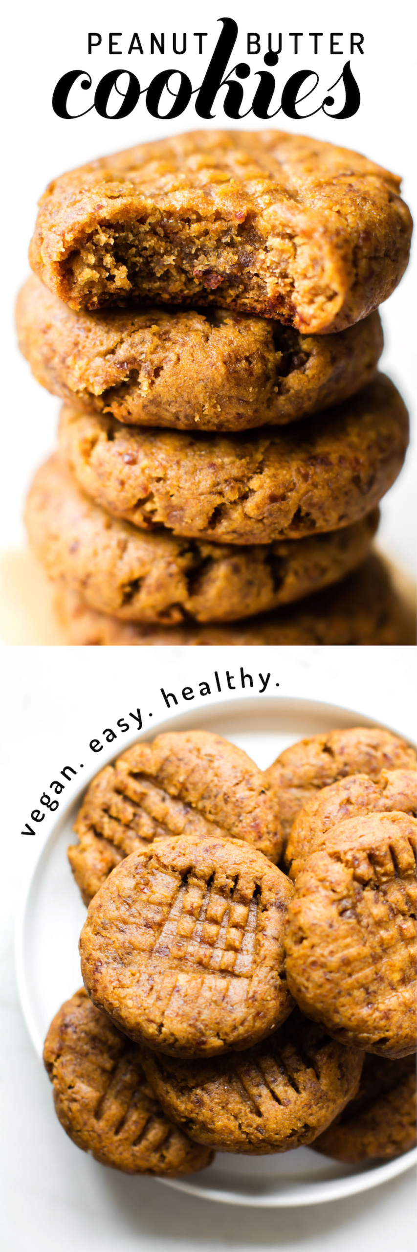Vegan Grain-Free Peanut Butter Cookies {refined sugar-free}