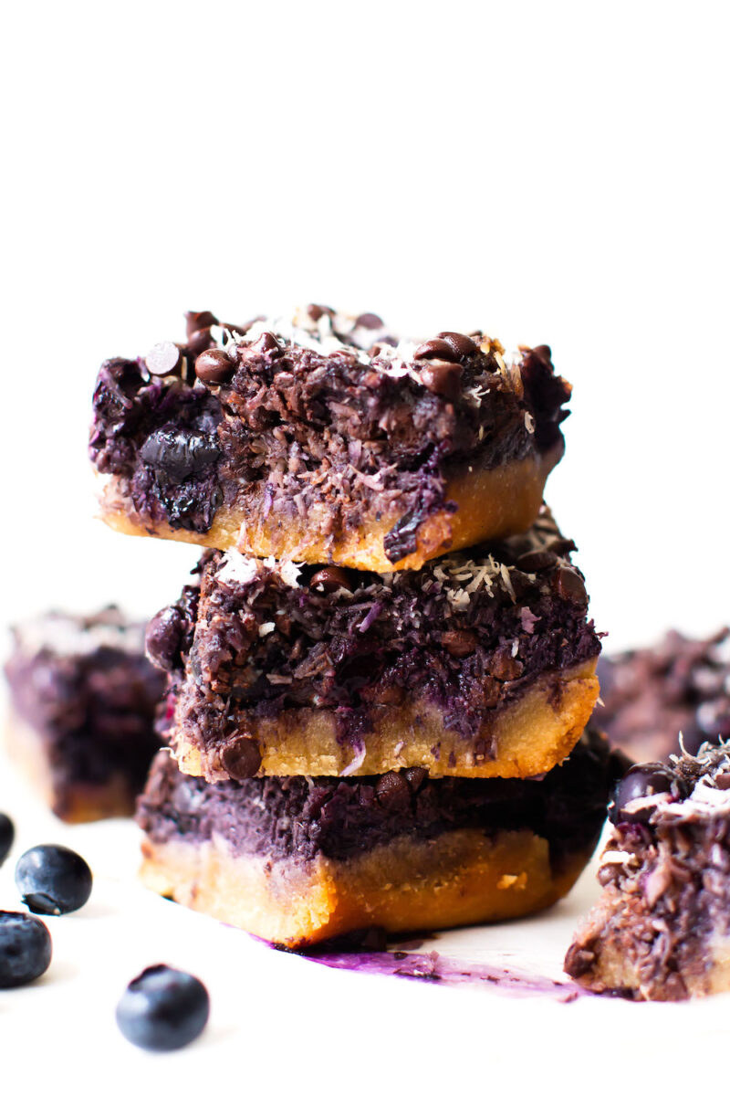 Blueberry Magic Cookie Bars (Vegan, Paleo, No Sweetened Condensed Milk!)