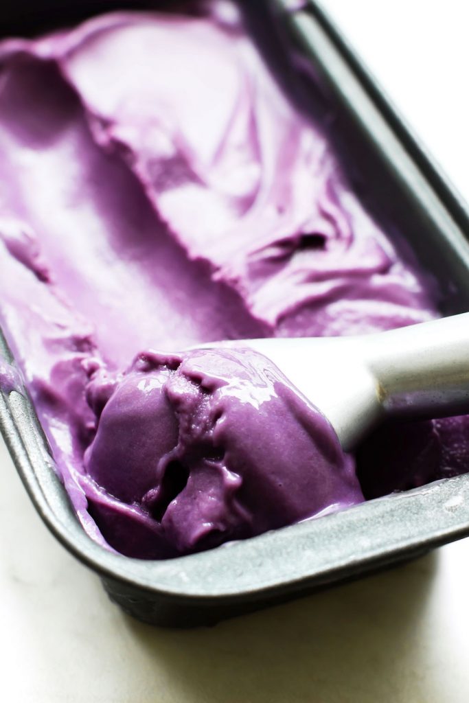 Purple Sweet Potato Ice Cream (Vegan, Low-Fat, No-Churn)
