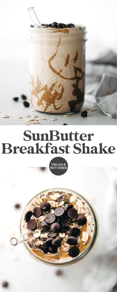 SunButter Breakfast Shake (dairy-free + nut-free) | Feasting on Fruit