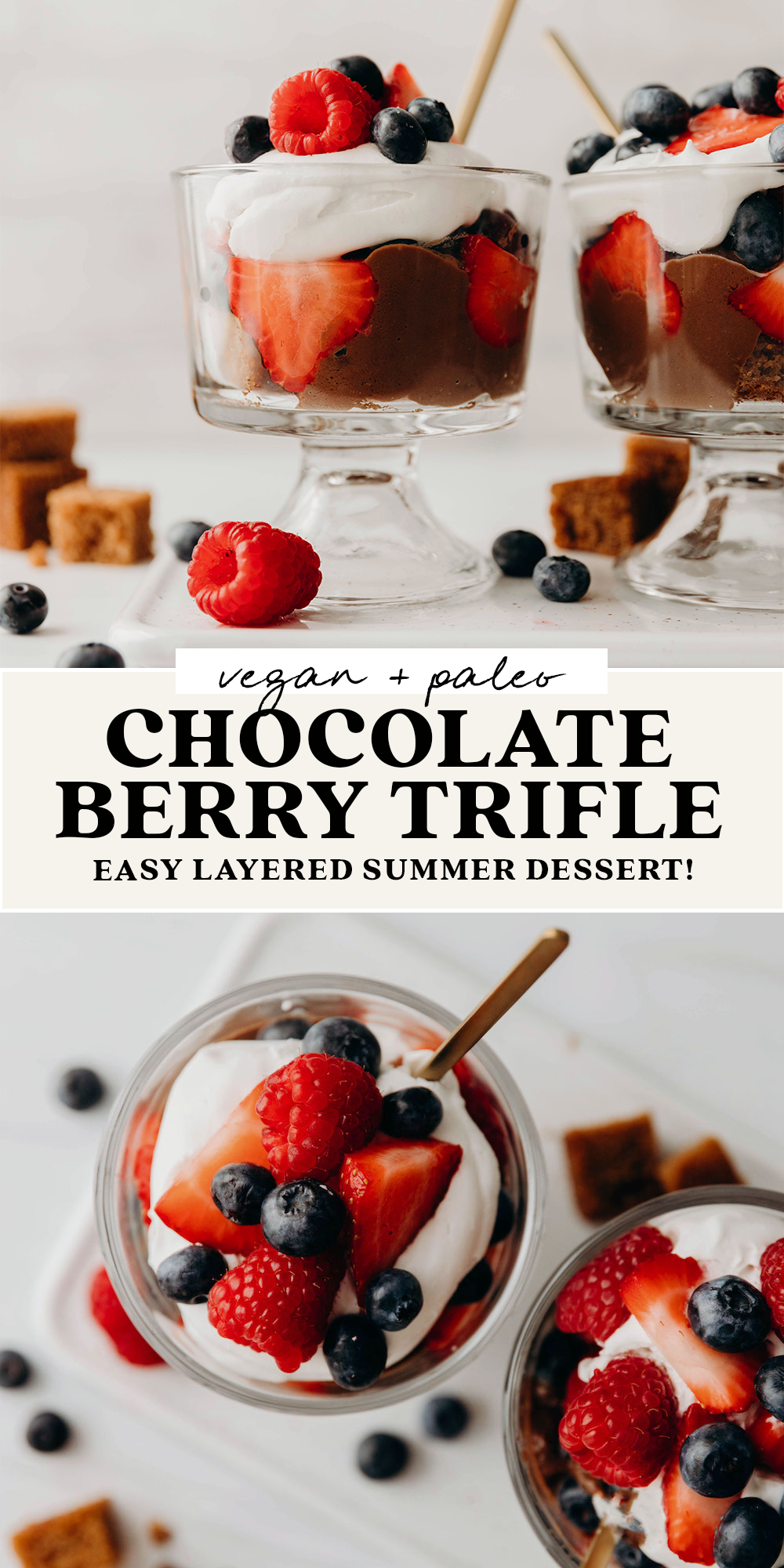 Berry Chocolate Trifle (vegan + paleo friendly) | Feasting on Fruit
