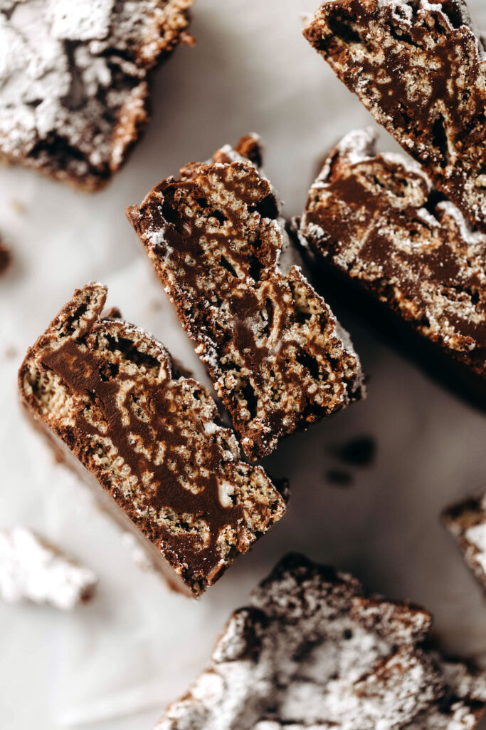 Puppy Chow Bars (vegan + nut-free) | Feasting on Fruit