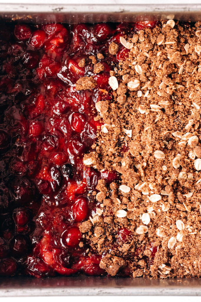Cranberry Gingerbread Crumb Bars (vegan + gf) | Feasting on Fruit