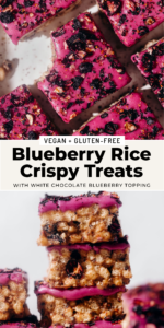 Blueberry Rice Crispy Treats (vegan + gluten-free) | Feasting on Fruit