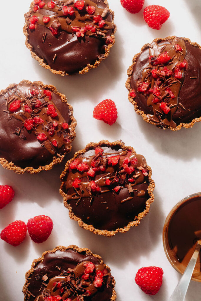Chocolate Raspberry Tarts (dairy-free) | Feasting on Fruit