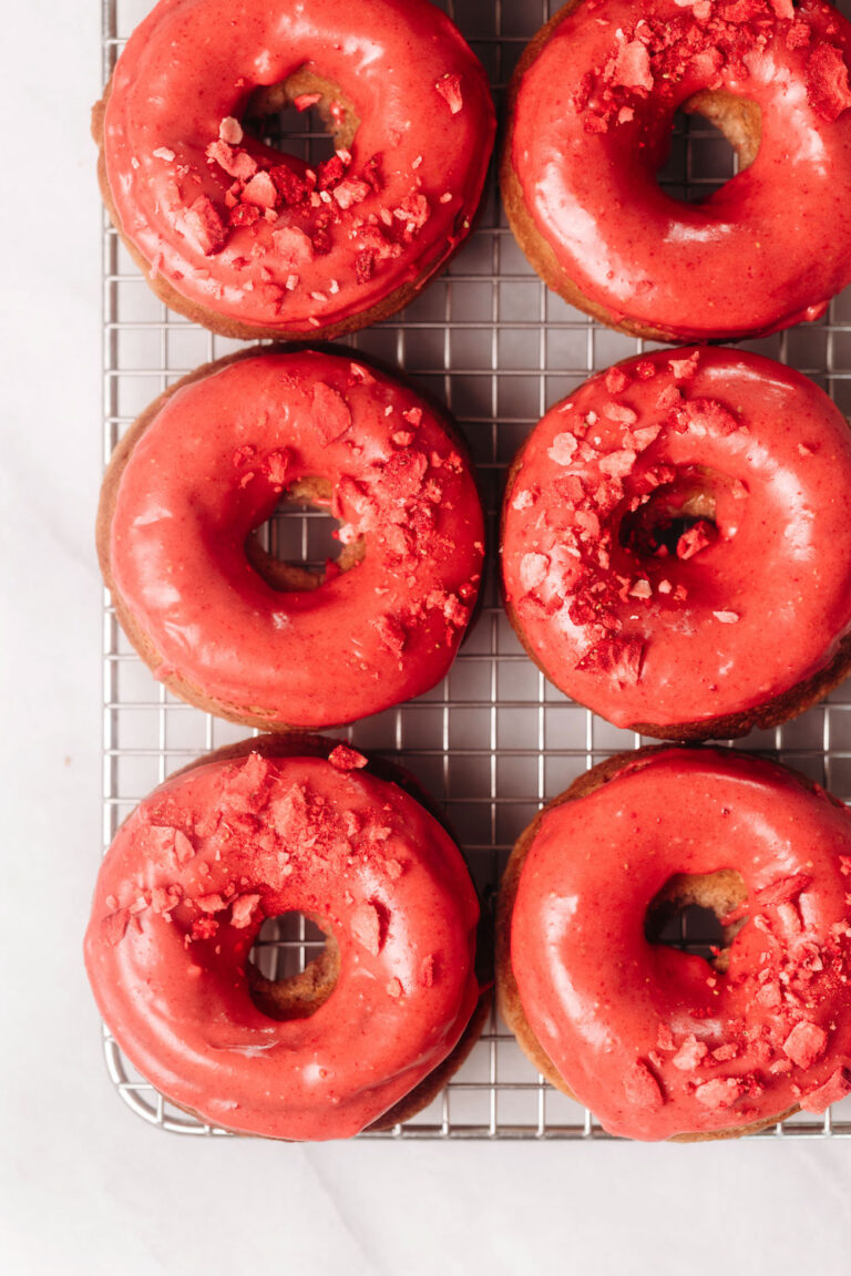 Strawberry Rhubarb Donuts (vegan + gluten-free) | Feasting on Fruit