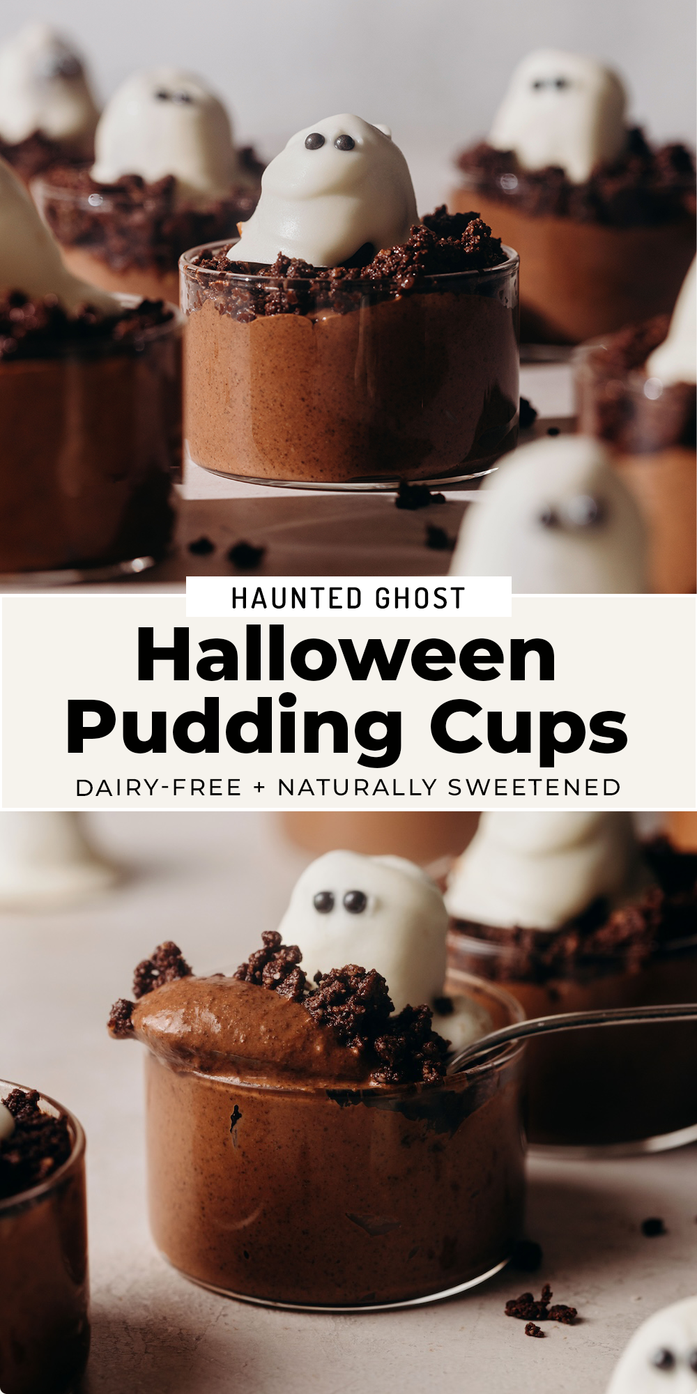 Haunted Halloween Pudding Cups (dairy-free) | Feasting on Fruit