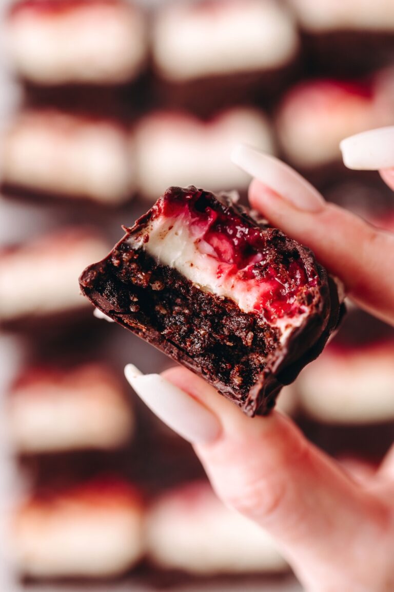 Raspberry Cheesecake Brownie Bites (vegan + gluten-free) | Feasting on ...