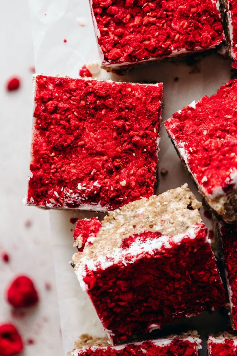 White Chocolate Raspberry Crispy Protein Bars | Feasting on Fruit