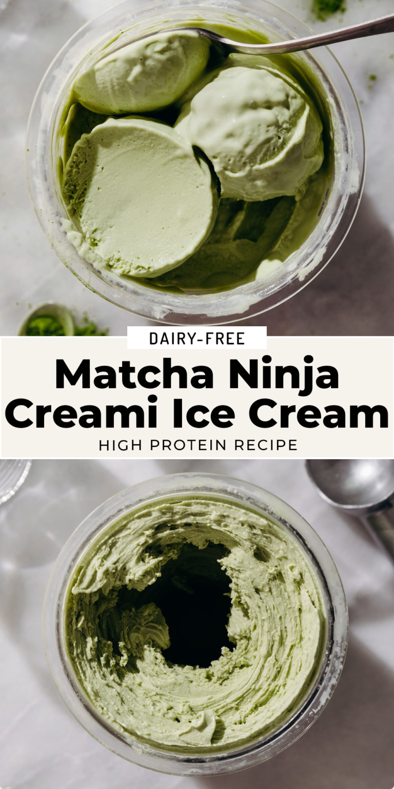Matcha Ninja Creami Recipe (dairy-free + high protein) | Feasting on Fruit